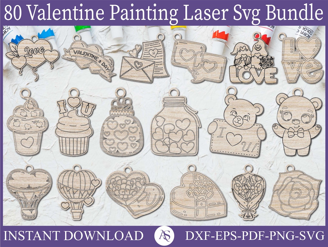 Valentines Diy Paint Kit Svg,valentines Laser Cut Files, Glowforge Cut ...