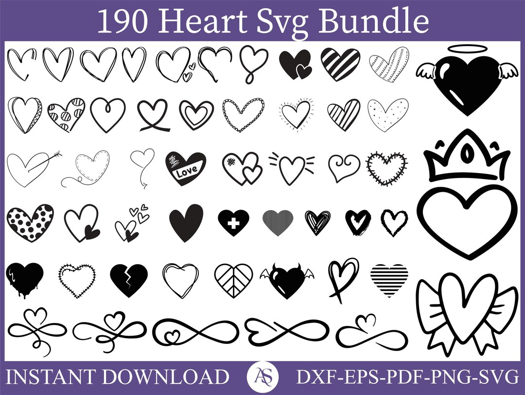 Heart Svg Bundle, Heart Svg, Hand Drawn Heart Svg, Open Heart Svg ...