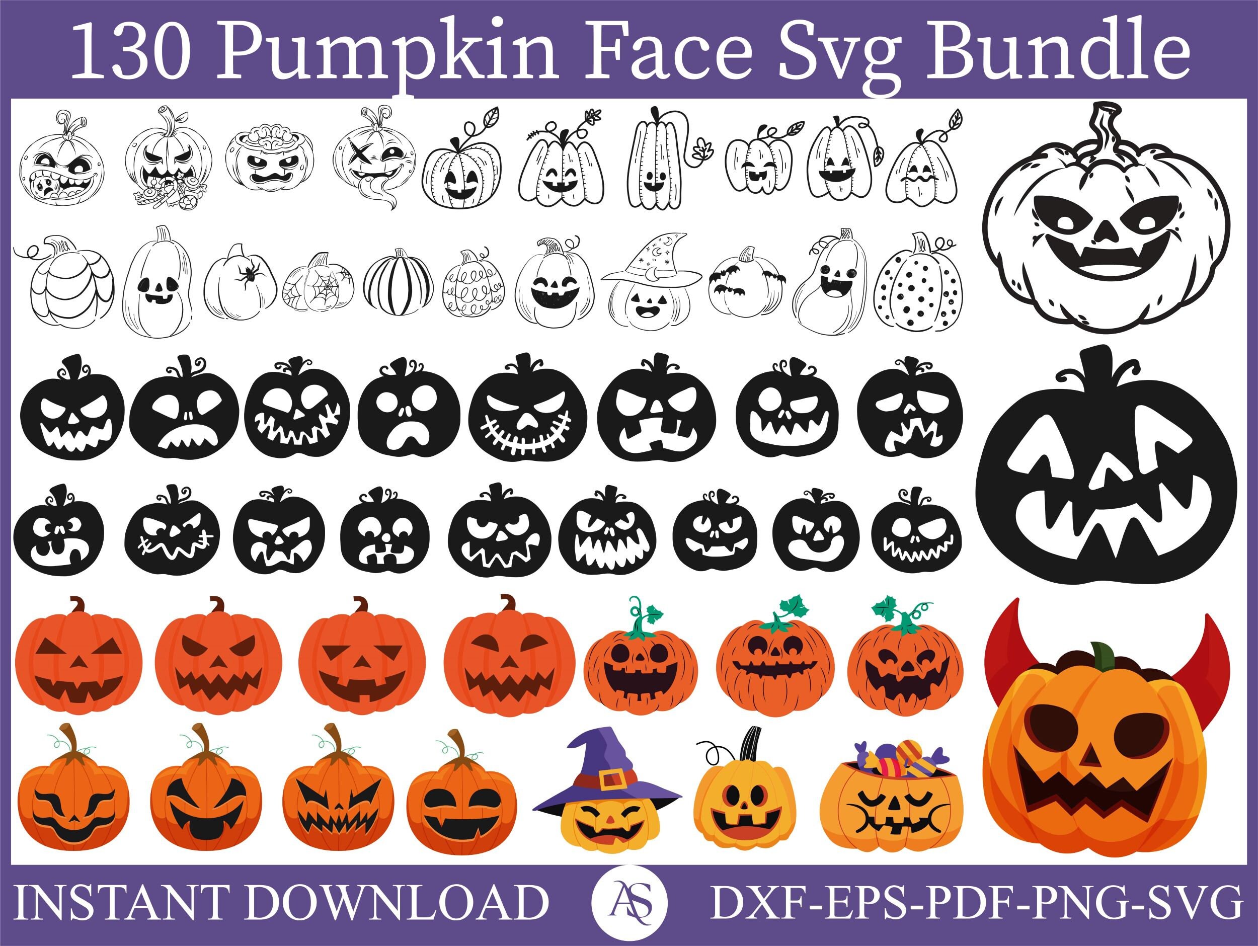 130 Pumpkin Face SVG Bundle Pumpkin Face PNG Bundle Pumpkin - Etsy
