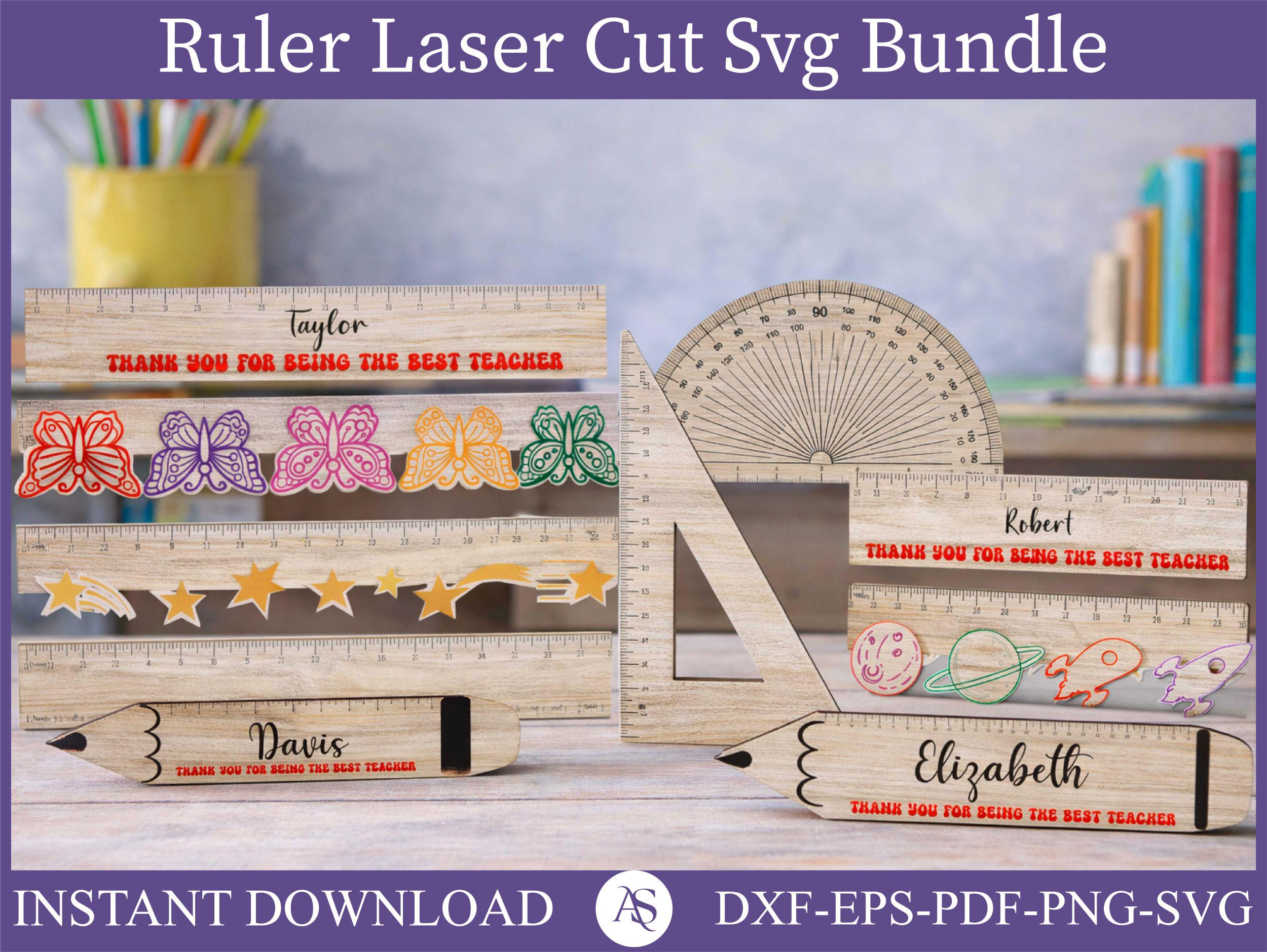 Laser Cut Ruler Bundle, Inches and Centimeters, Horizontal Ruler ...