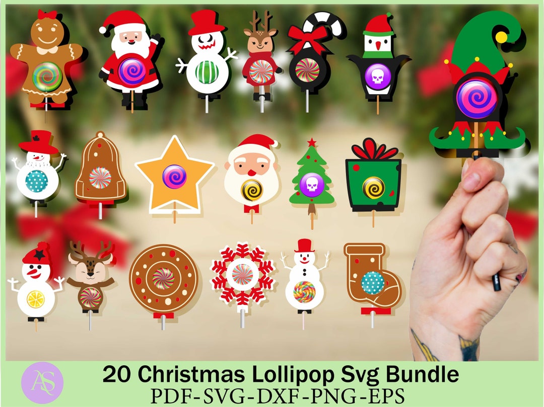 20 Christmas Lollipop Holder SVG, Reindeer Lollipop Holder Cut File ...
