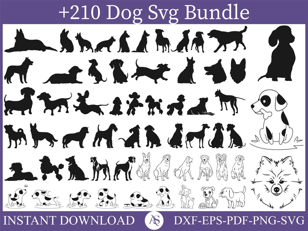 Dog SVG Bundle, Dog PNG Bundle, Dog Clipart, Dog SVG Cut Files for ...