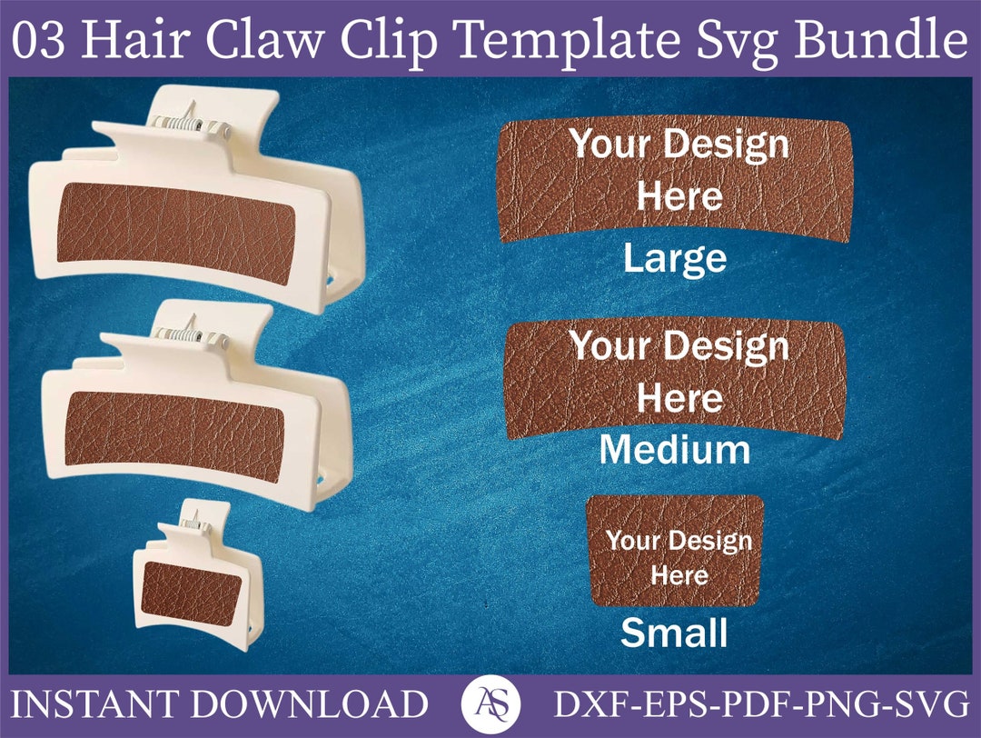 Hair Claw Clip Template SVG, Hair Clip PDF Engraved Laser Cut File ...