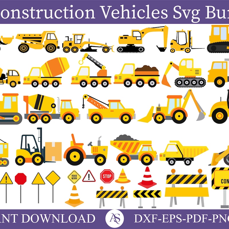 Construction Trucks Svg - Etsy