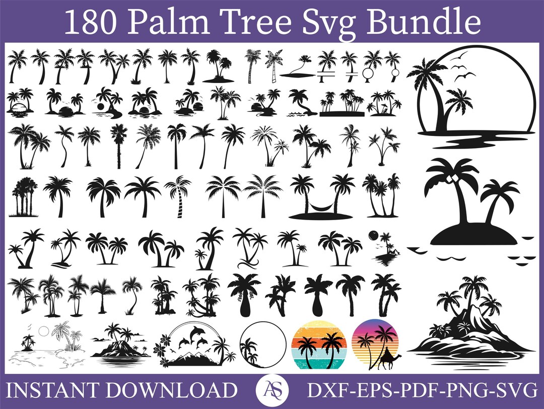 Palm Tree SVG Bundle, Palm Tree PNG Bundle, Palm Tree Clipart, Palm Tree SVG Cut Files for ...