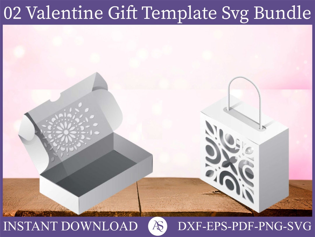 Box With Lid SVG Template, Square Box Template, Cricut Cut Files ...