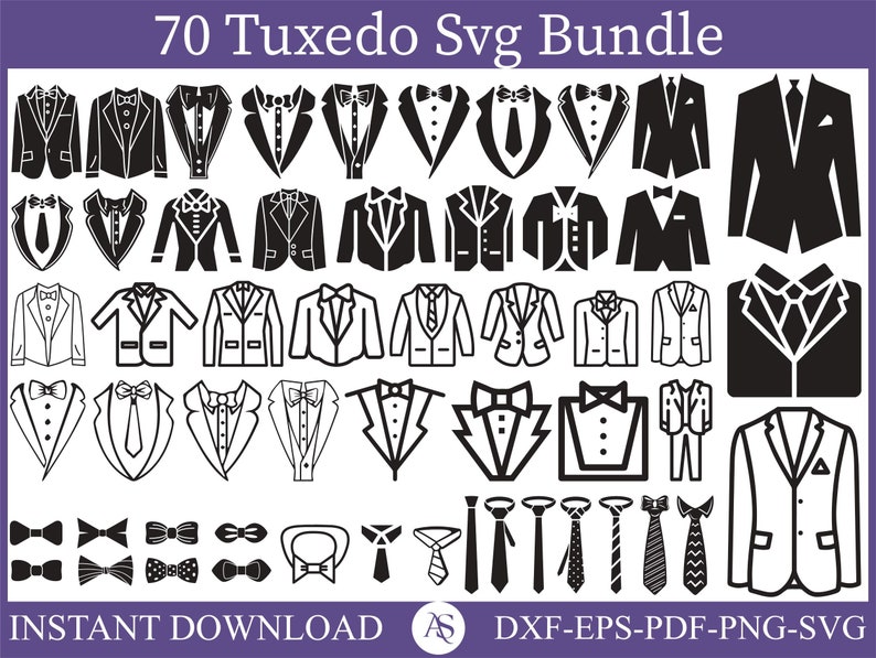 Tuxedo SVG Bundle, Suit Svg, Tuxedo Svg, Tuxedo Dxf, Tuxedo Png, Tuxedo ...