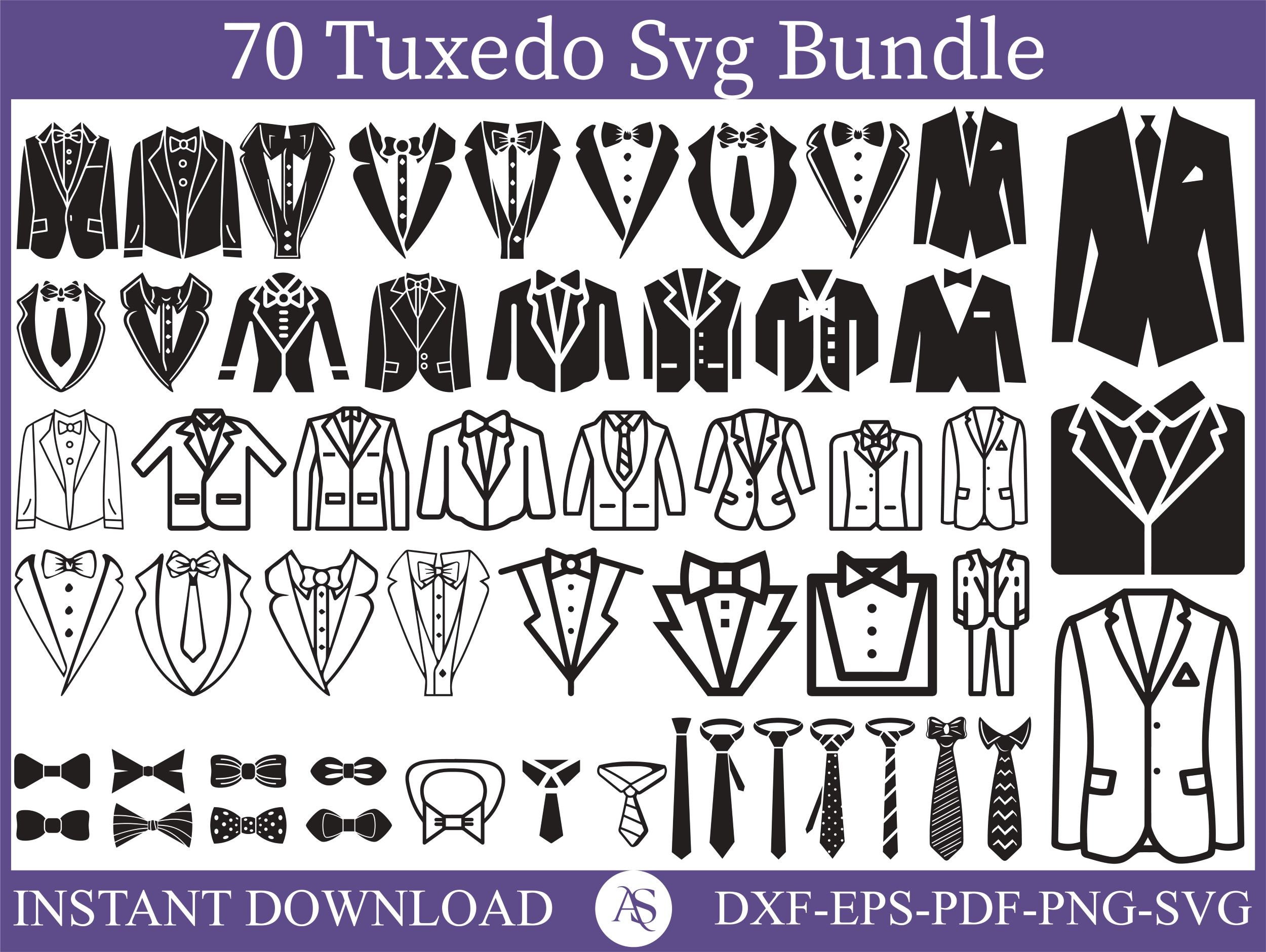 Tuxedo SVG Bundle, Suit Svg, Tuxedo Svg, Tuxedo Dxf, Tuxedo Png, Tuxedo Eps, Tuxedo Vector ...