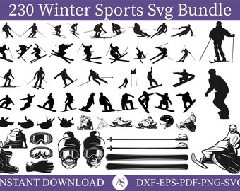 Skiing SVG 30 Pack-winter Sports Bundle Svg, Winter Svg Bundle, Skiing ...