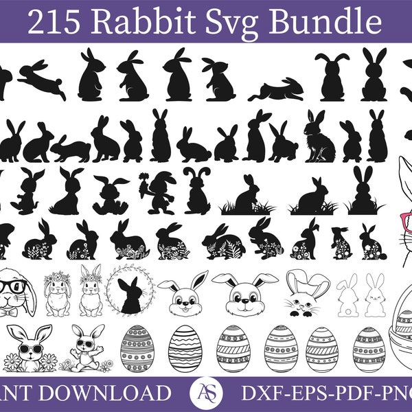 Rabbit Svg - Etsy
