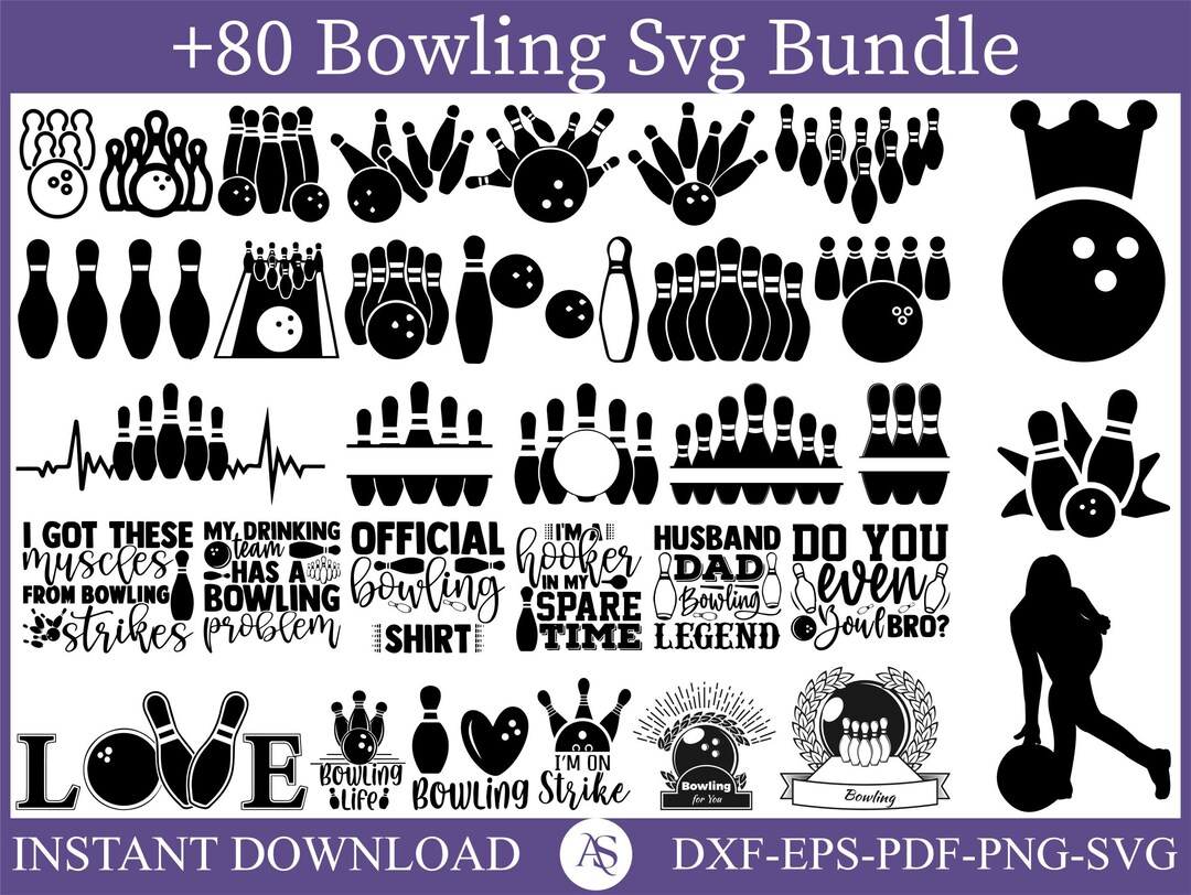 80 Bowling SVG Bundle, Bowling PNG Bundle, Bowling Clipart, Bowling SVG ...