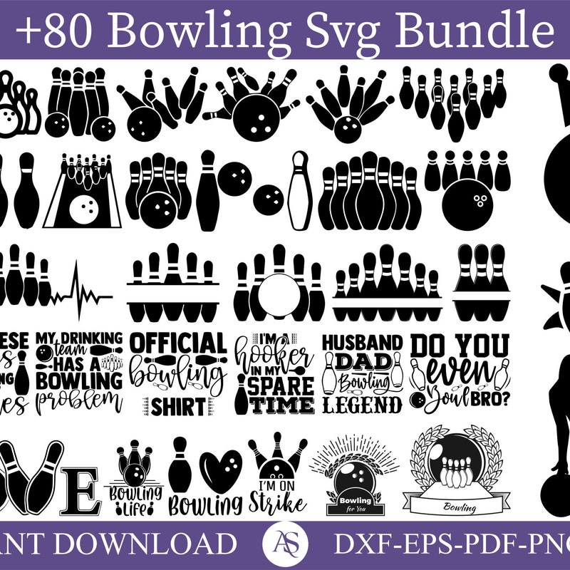 Bowling Svg - Etsy