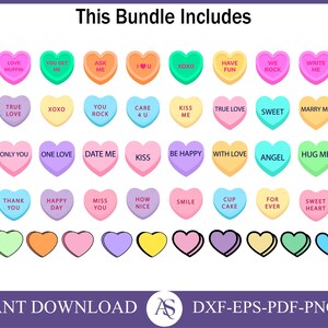 Candy Heart SVG, Candy Heart Png, Candy Hearts Svg, Candy Heart Clipart ...