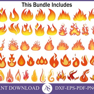 Fire SVG Bundle, Fire Clipart, Fire Svg Files, Fire Flames Svg, Flames ...
