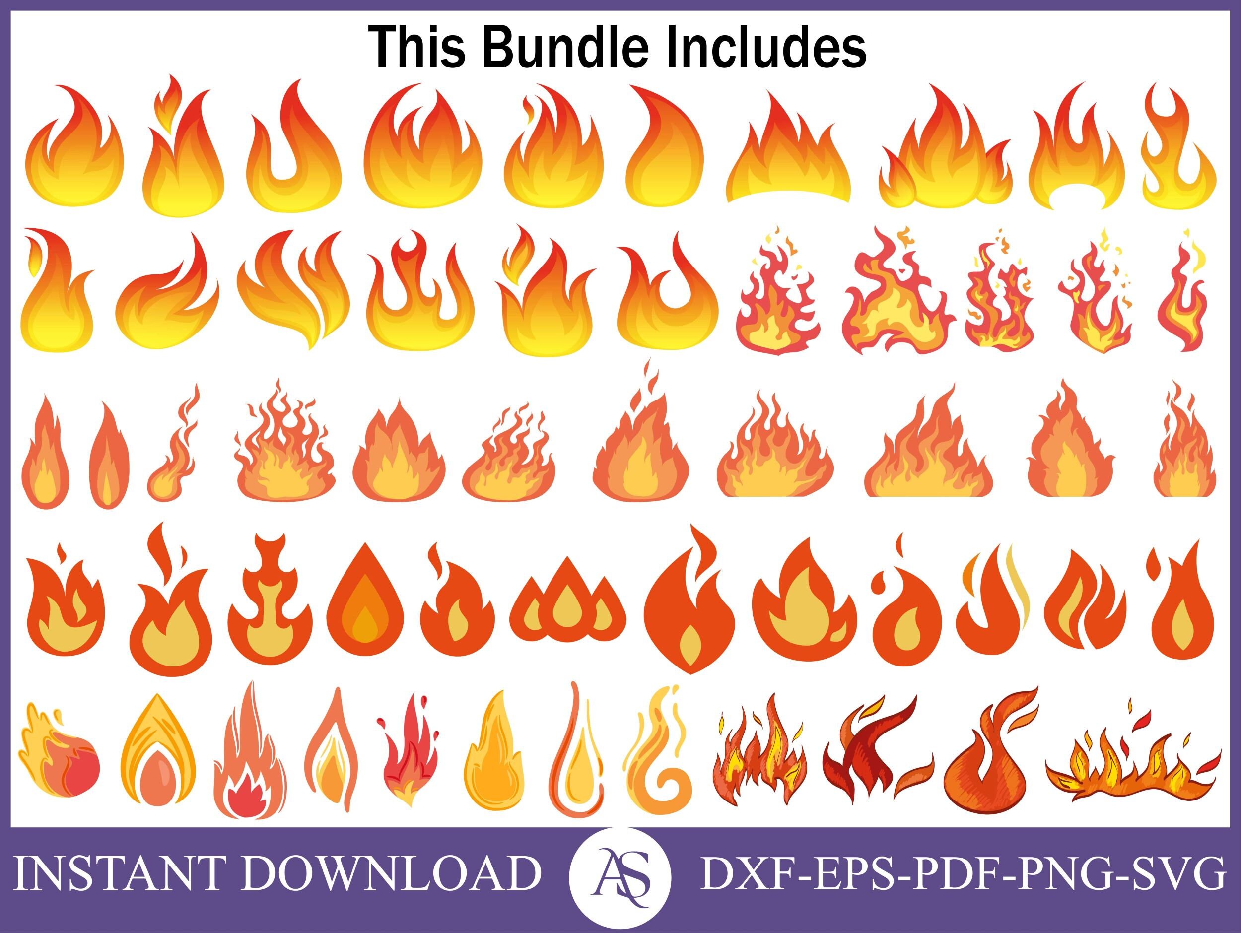 Fire SVG Bundle, Fire Clipart, Fire Svg Files, Fire Flames Svg, Flames ...