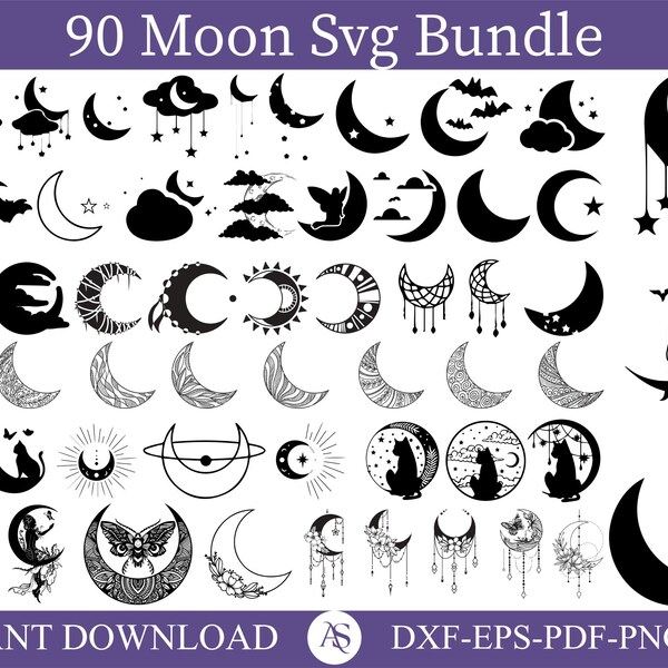 Crescent Moon Svg - Etsy