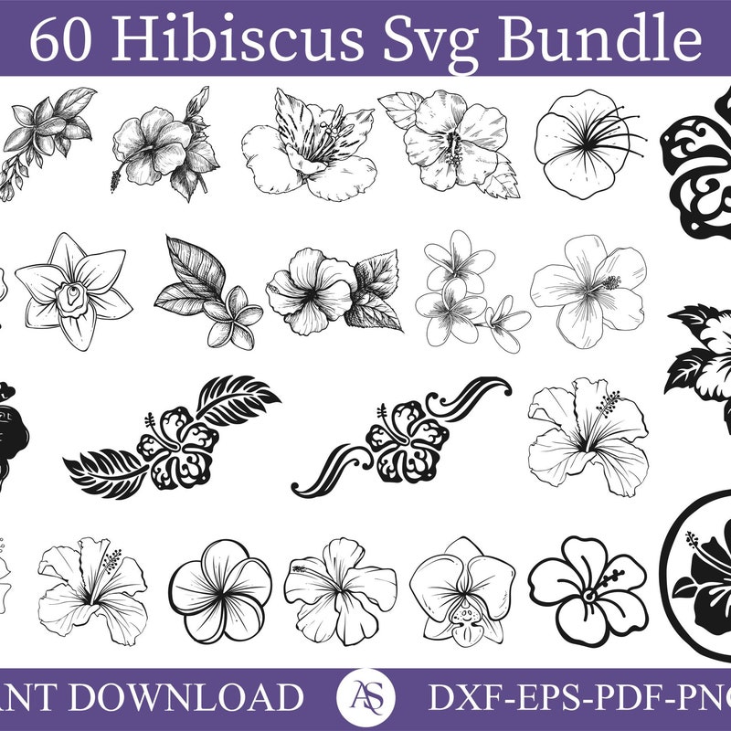 Hawaiian Flower Svg - Etsy
