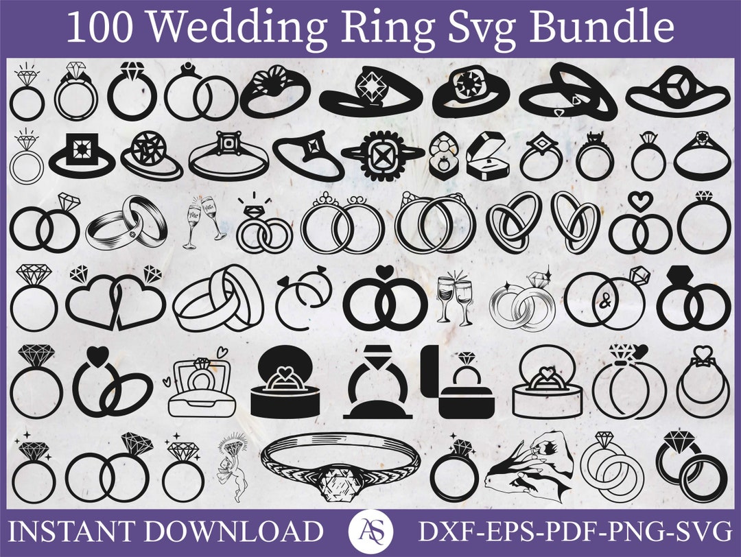 Wedding Ring SVG, Groom Ring Svg, Bride Ring Svg, Ring Svg for Laser ...