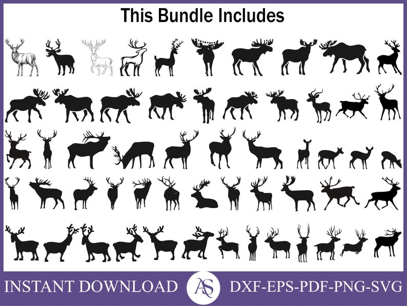 100 Deer SVG Bundle Deer Hunting SVG Deer Png Deer Vector - Etsy
