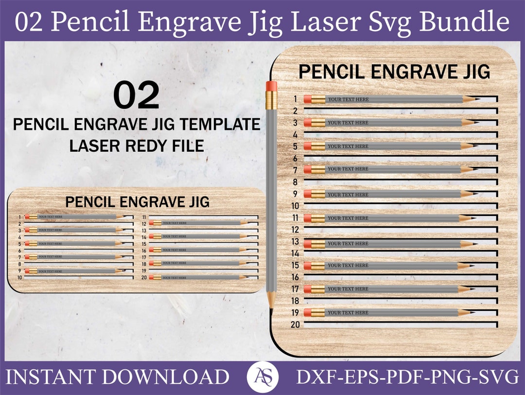 Pencil Jig Svg, Pencil Jig Engrave Template, Laser Ready Pencil Jig ...