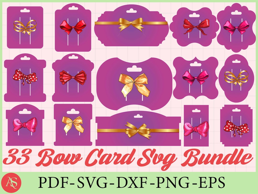 Hair Bow Display Card Template Svg Hair Bow Card Template - Etsy