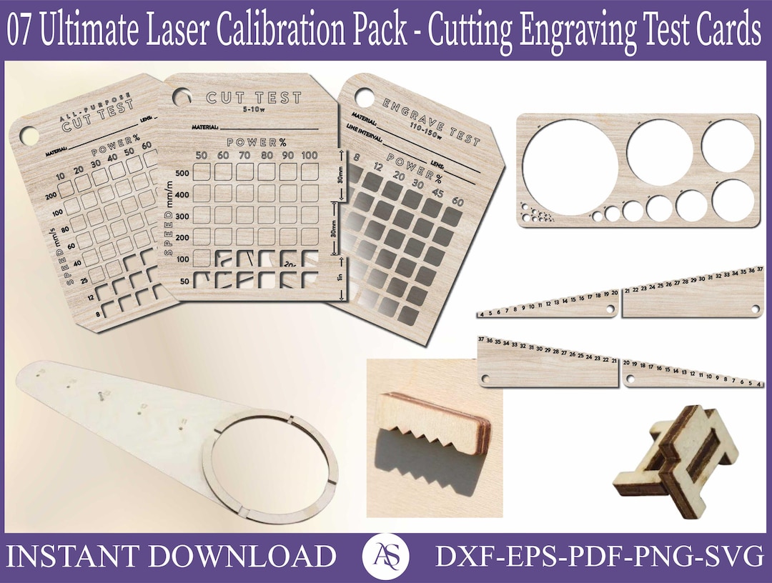 07 Ultimate Laser Calibration Pack - Cutting Engraving Test Cards ...