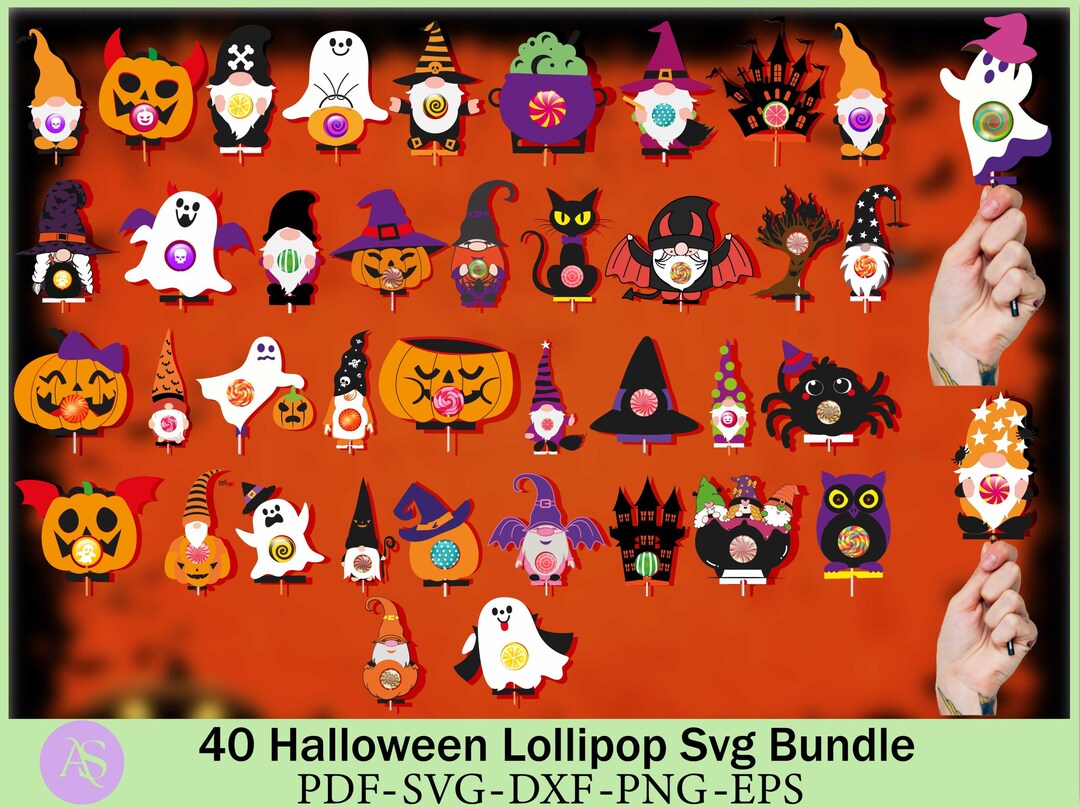 Halloween Lollipop Holder SVG, Layered Lollipop Holder Cutting File, Halloween Trick or Treat ...