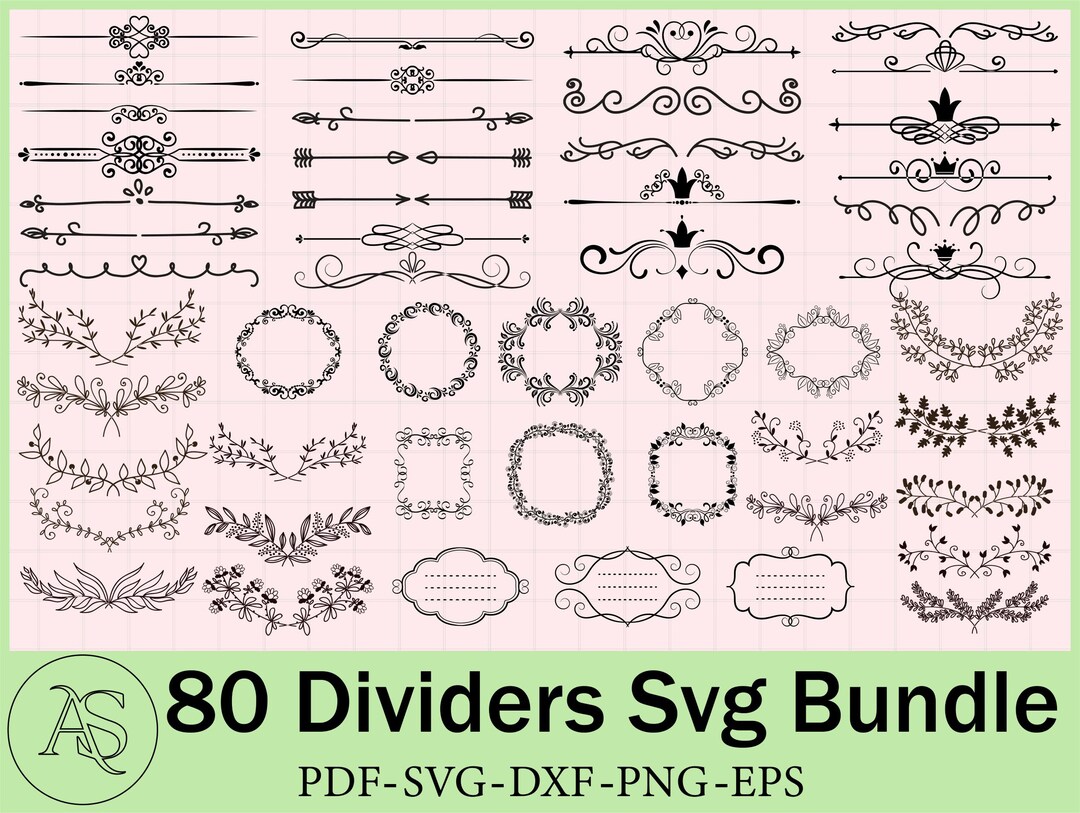80 Text Dividers Svg Text Dividers For Cricut Text Divider Etsy