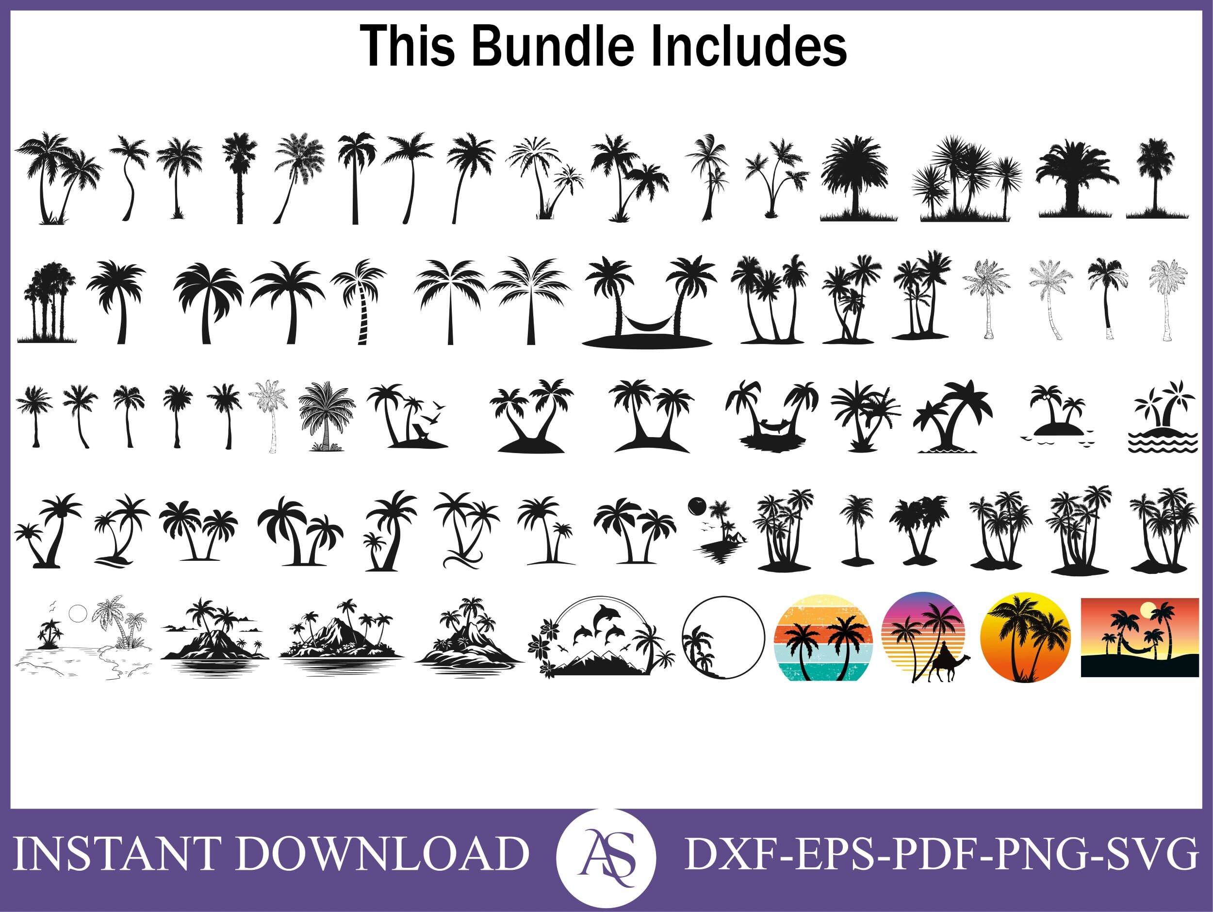 Palm Tree SVG Bundle, Palm Tree PNG Bundle, Palm Tree Clipart, Palm ...