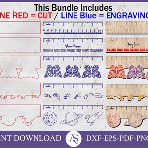 Laser Cut Ruler Bundle, Inches and Centimeters, Horizontal Ruler ...