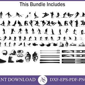 Winter Sports Bundle Svg, Winter Svg Bundle, Skiing Svg, Ski Helmet Svg ...