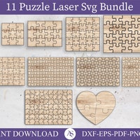 Set of 10 Montessori Wood Shape Puzzle Pieces SVG Digital Laser ...