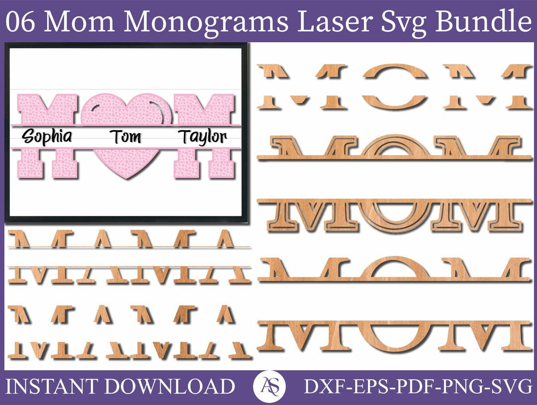 Mom SVG, Mother Svg, Mother's Day SVG, Mom Split Name Frame Svg, Mum ...