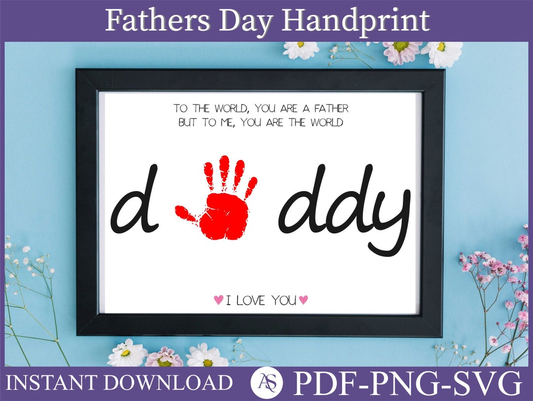 DADDY Handprint Footprint Art Craft, Father's Day Gift for Dad, Baby ...