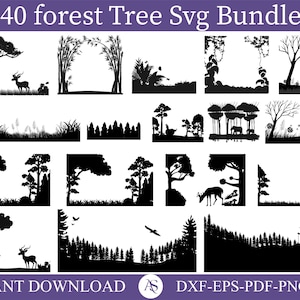 30 Forest Scene SVG Bundle, Forest Scene Dxf, Forest Scene Png, Forest ...