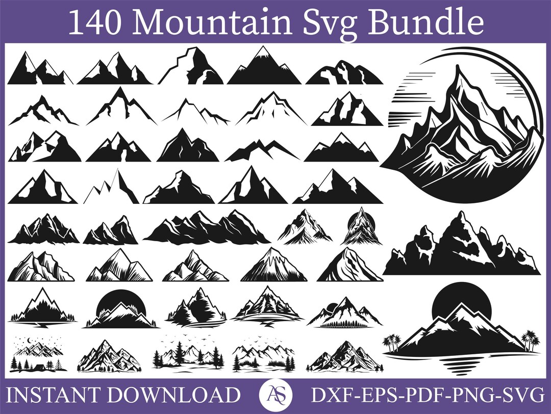 MEGA Geometric Mountain and Forest BUNDLE, Mountain Svg Hand Drawn ...