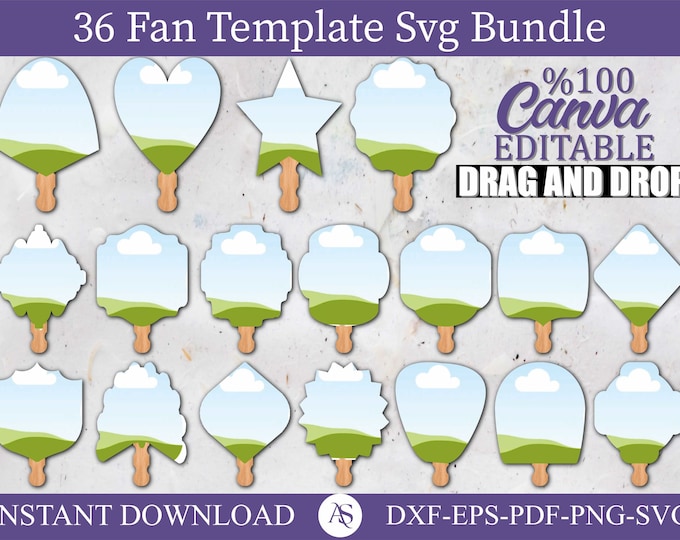 Fan Template Svg, Church Fan Template, Fan Template Canva, Wedding Fan ...