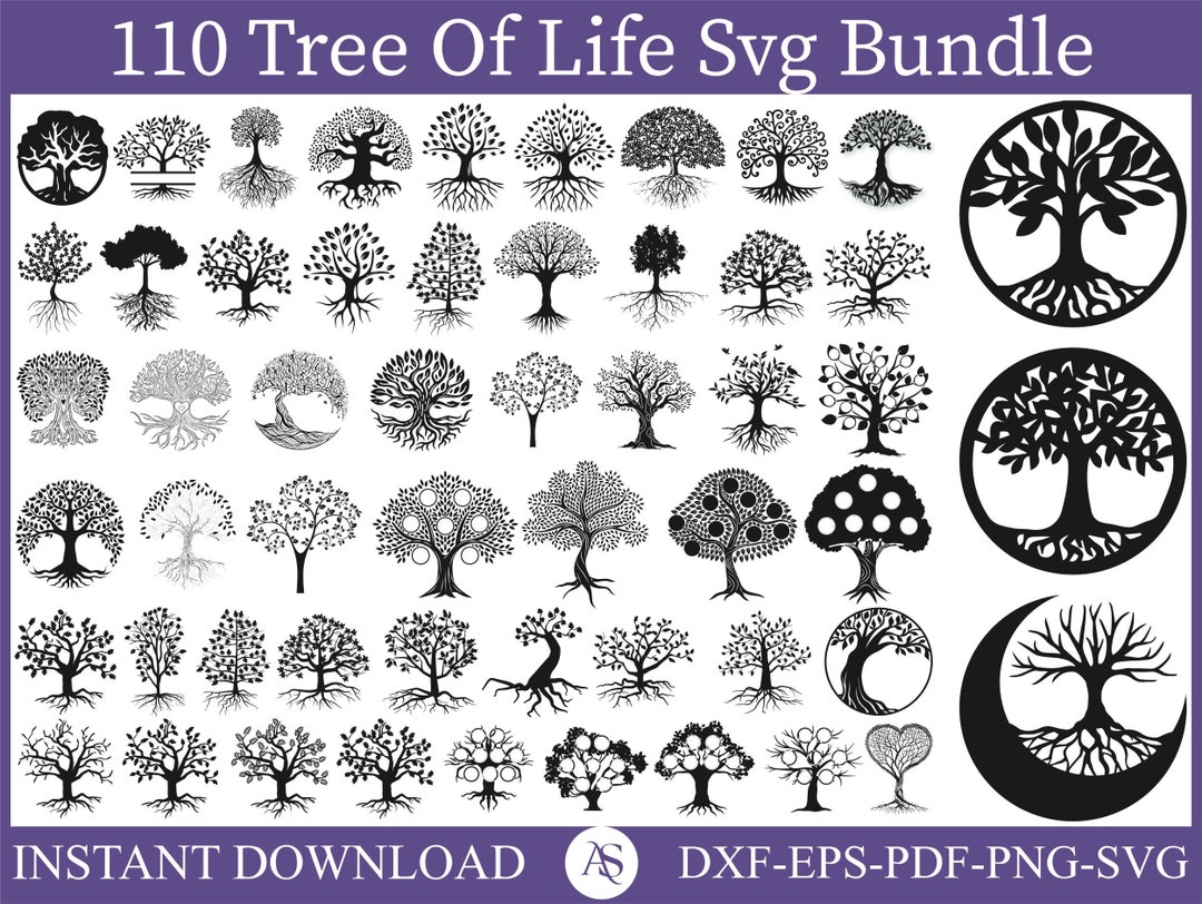 Tree silhouette svg Bundle Free Cut Files for Clipart PNG - Etsy France