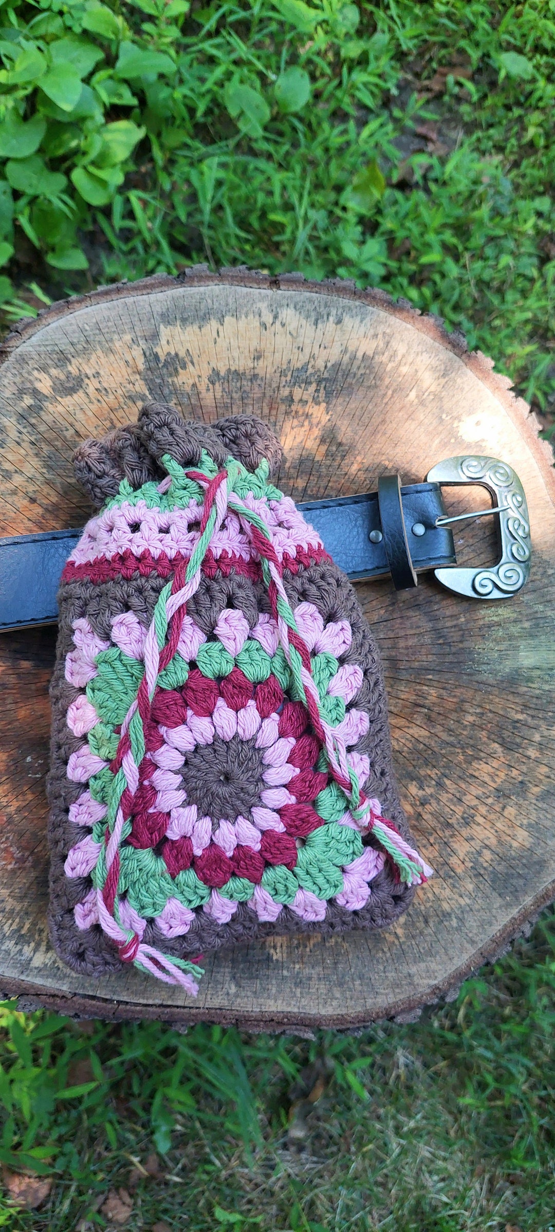 Belt Bag | Crocheted Granny Square | 100% Cotton Crochet | Ren Faire ...