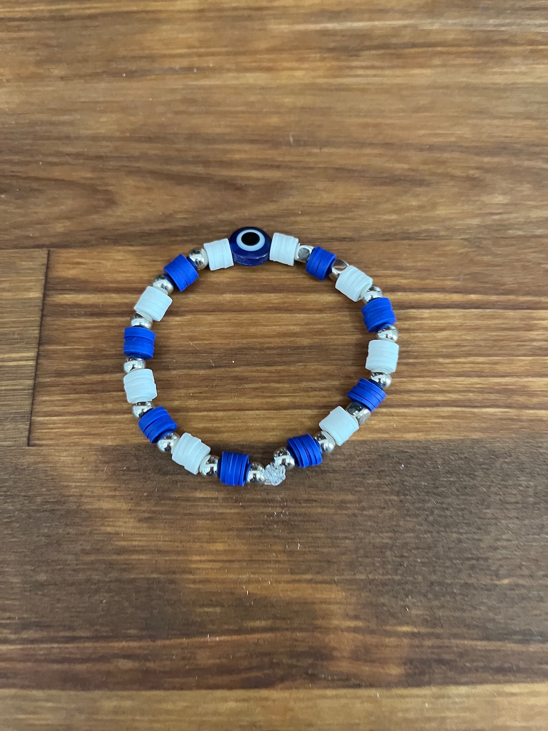 Clay Beads Evil Eye Bead in Middle Bracelet - Etsy
