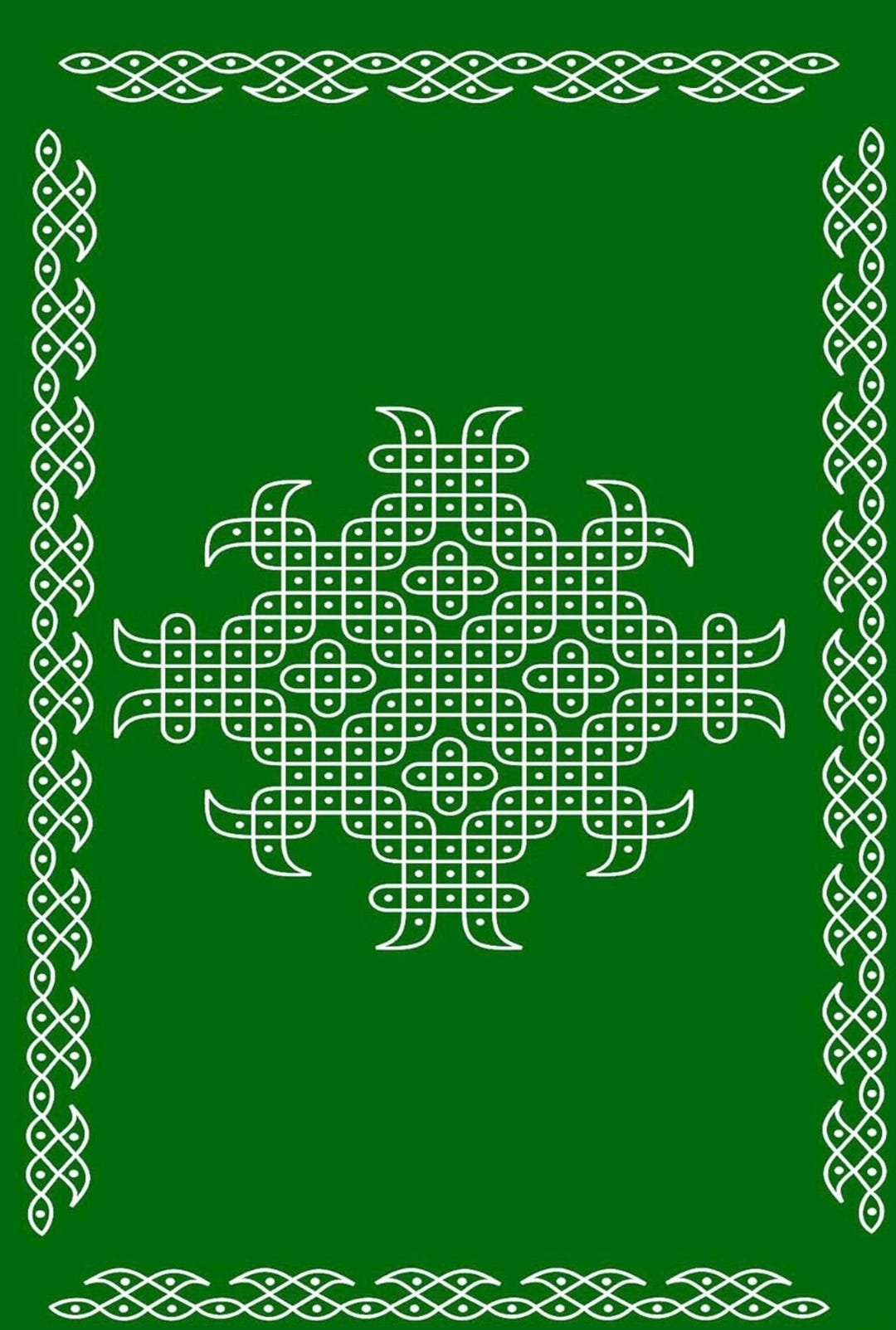 Rangoli Kolam Backdrop Green/red Muggu Backdrop|traditional Indian Backdrop|puja Backdrop ...