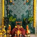 Rangoli Kolam Backdrop: Traditional Indian Pooja Decoration, Green/red ...