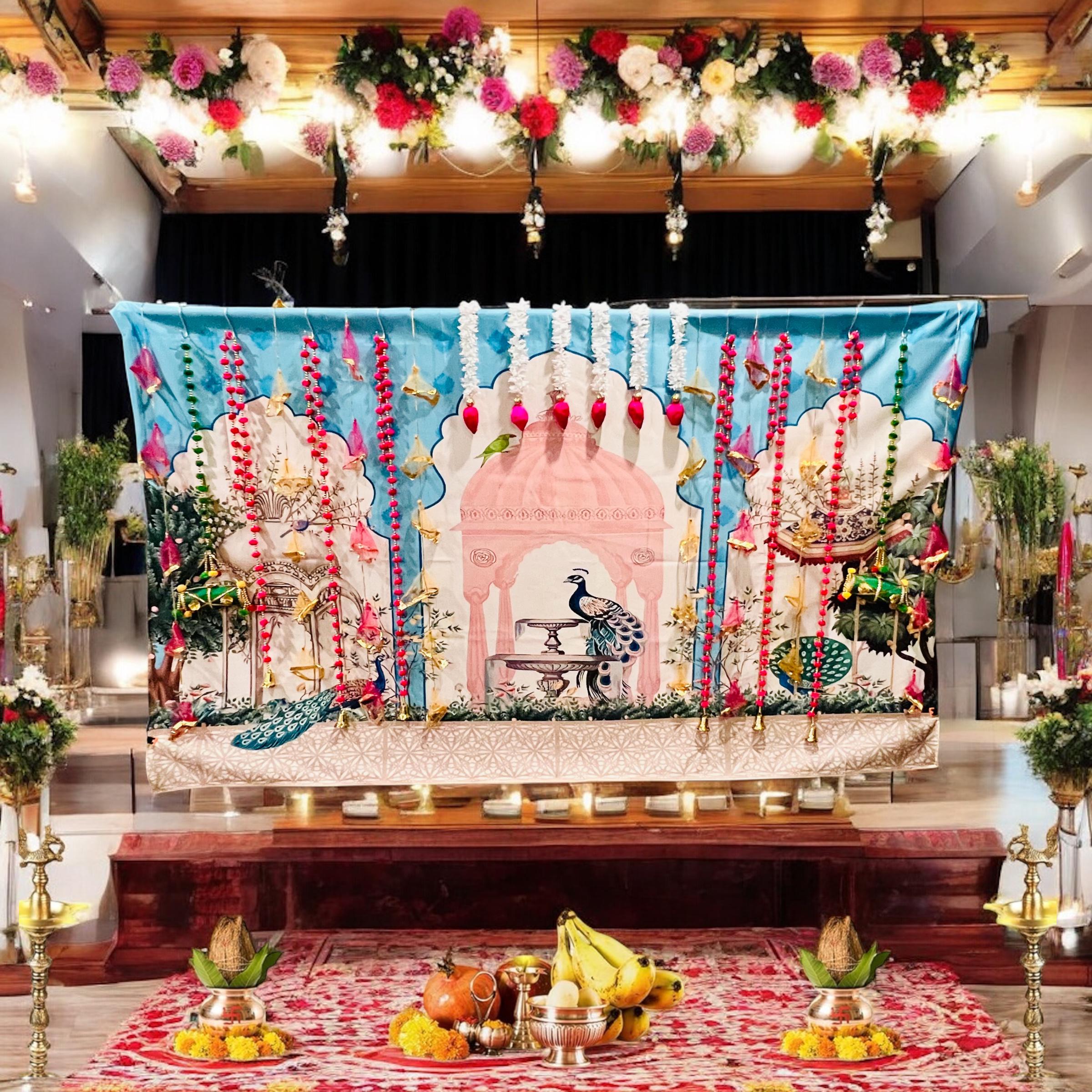 Traditional Indian Puja Backdrop Decor Seemantham-diwali Decoration ...