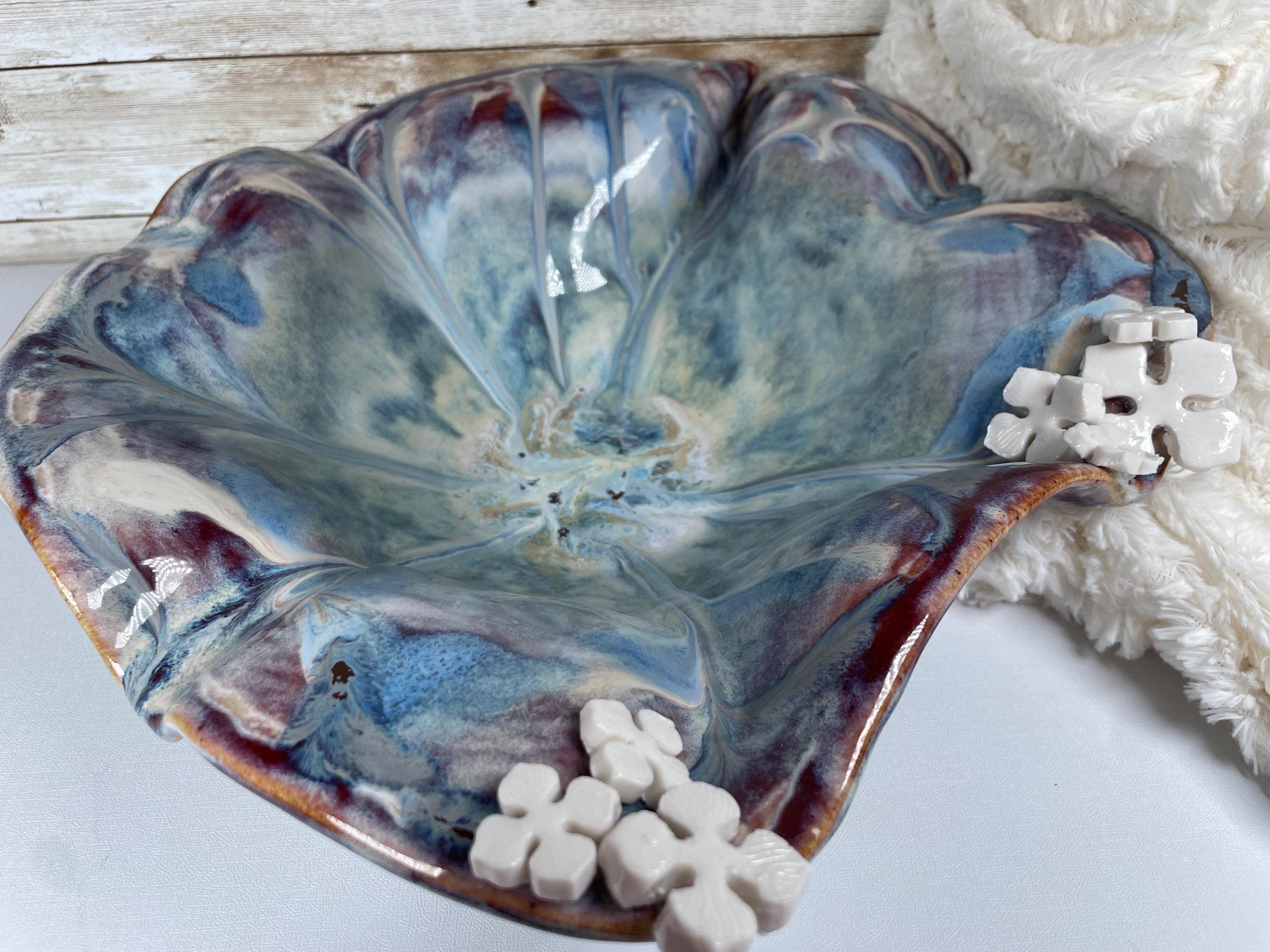 Large Handmade Ceramic Bowl, With Flowers - Etsy