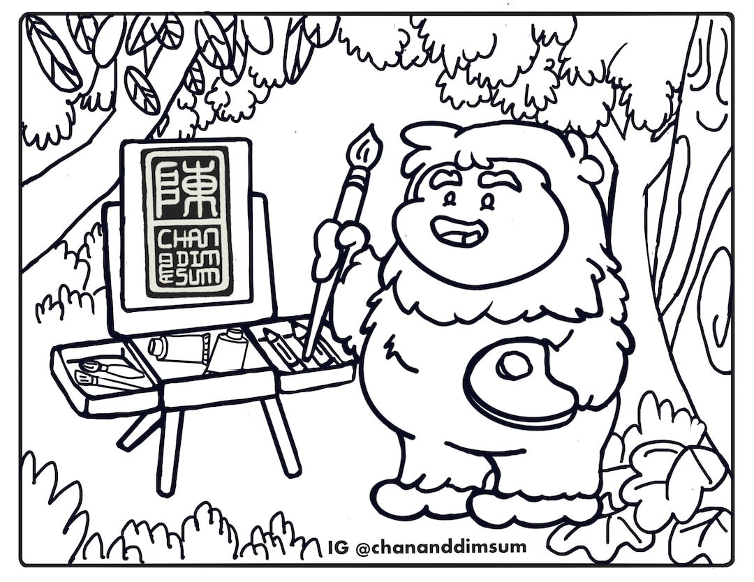 Cute Chibi Sasquatch (big Foot) [coloring Sheet] - Etsy