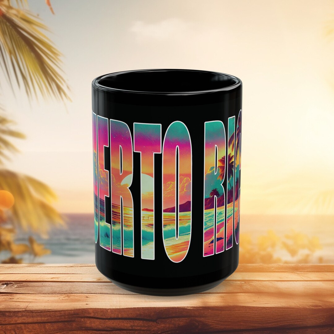 Puerto Rico Dynamic Sunset Coffee Mug 11oz and 15oz Cup Tropical Island Spectacular Sunset ...