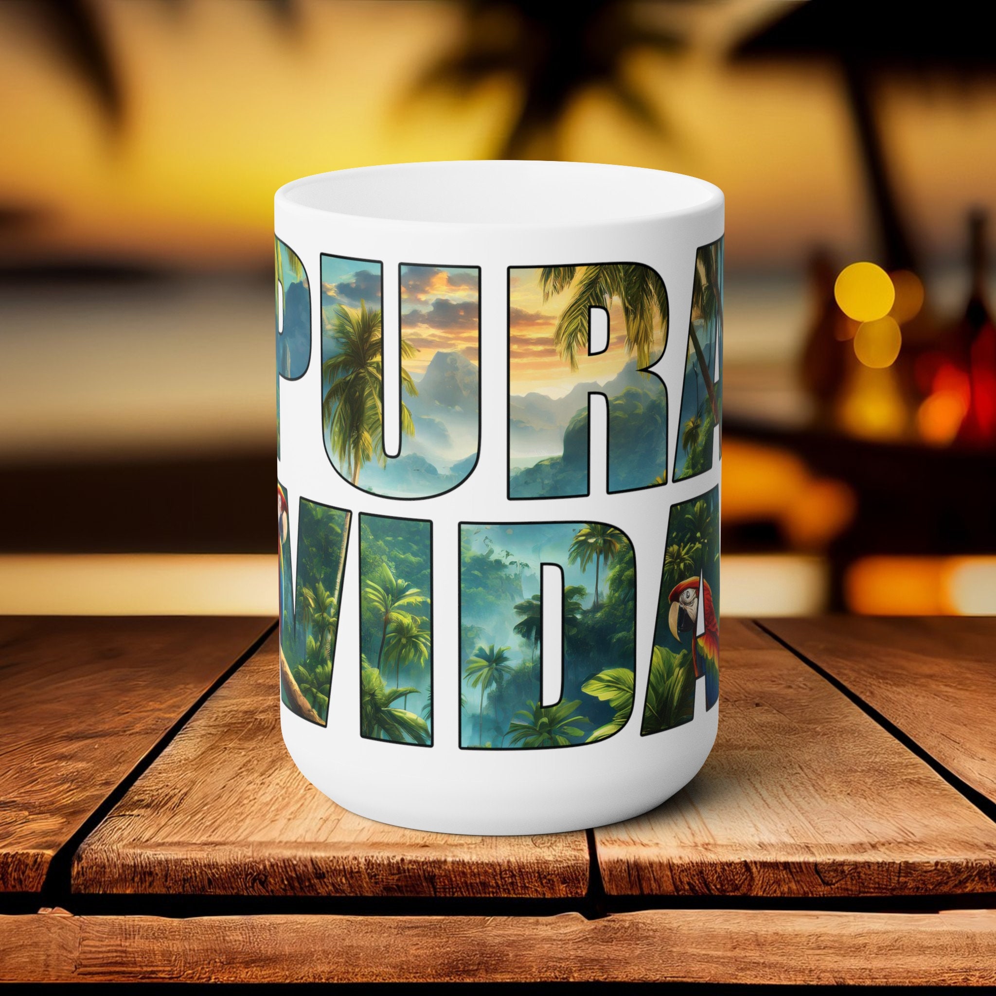 Costa Rica PURA VIDA 15oz White Coffee Mug. Great Gift for Vacation ...