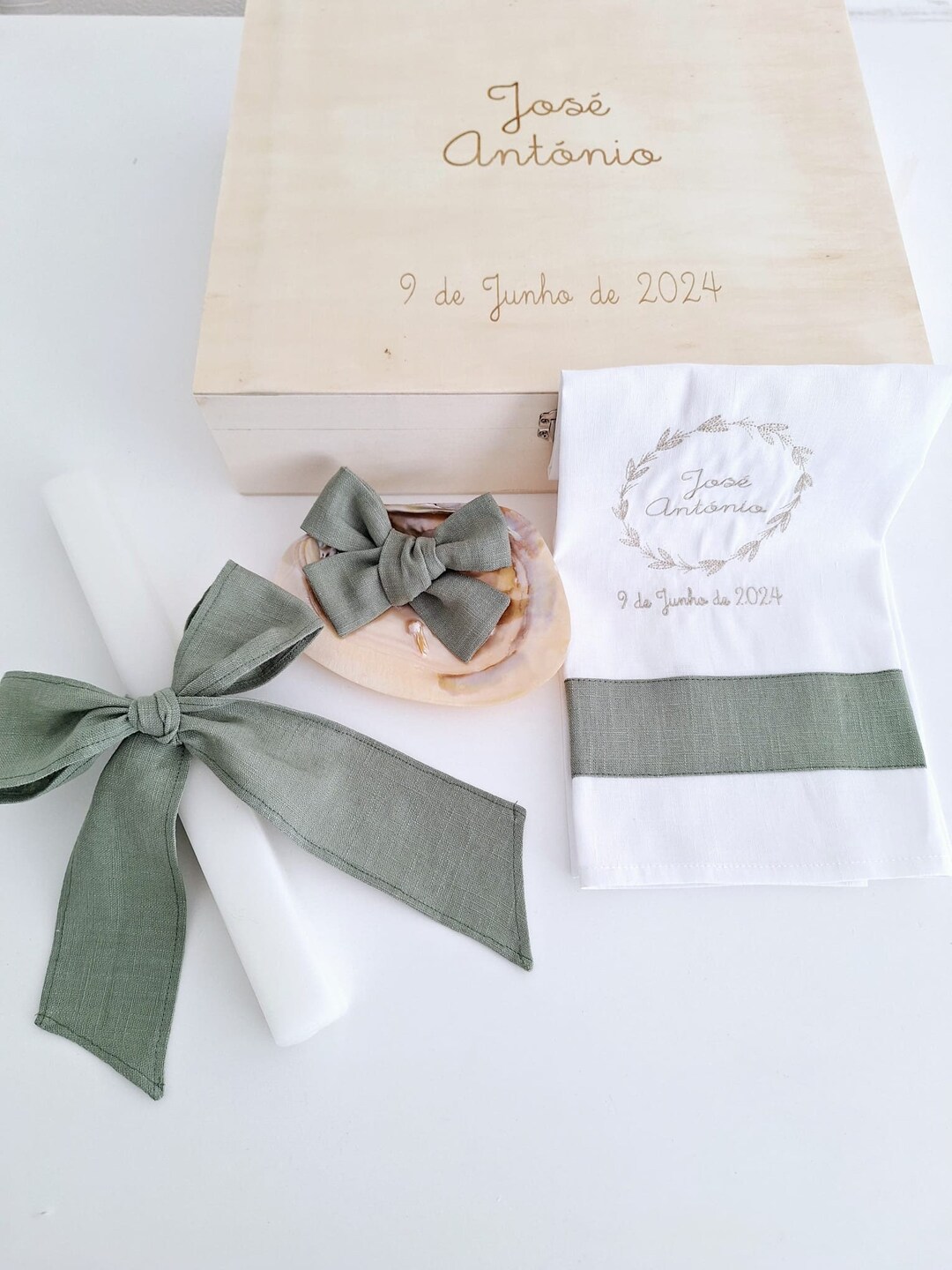 Personalized Handmade Baptism Box With Engraved Name | Baptism Shawl ...