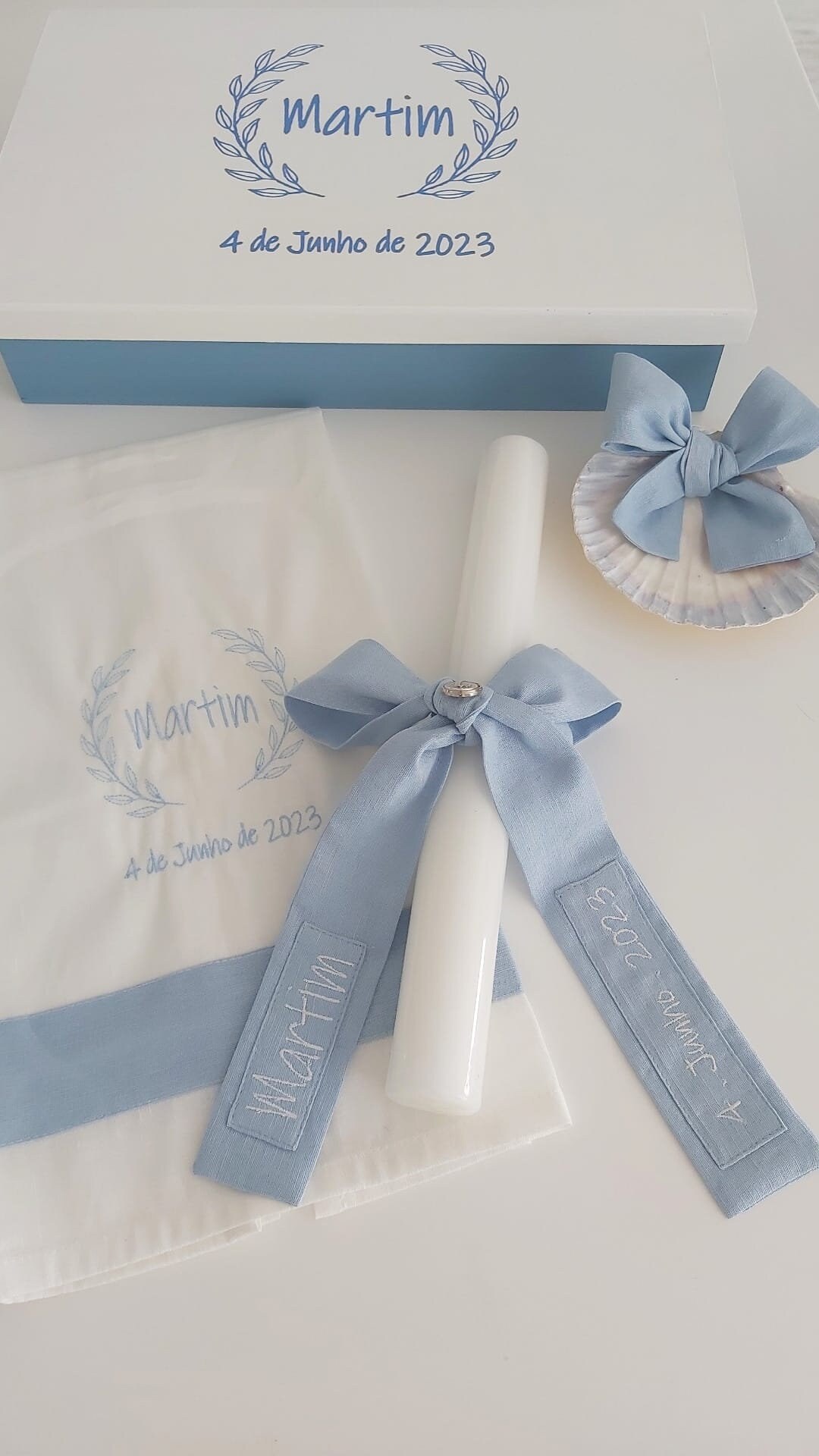 Personalized Handmade Baptism Box With Engraved Name | Baptism Shawl ...