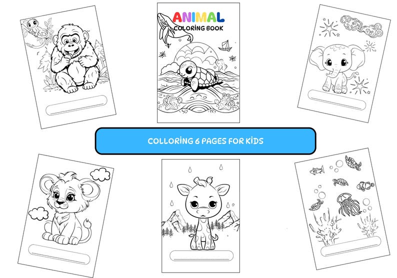 6 Simple Coloring Pages for Kids Toddlers Preschoolers Printable ...
